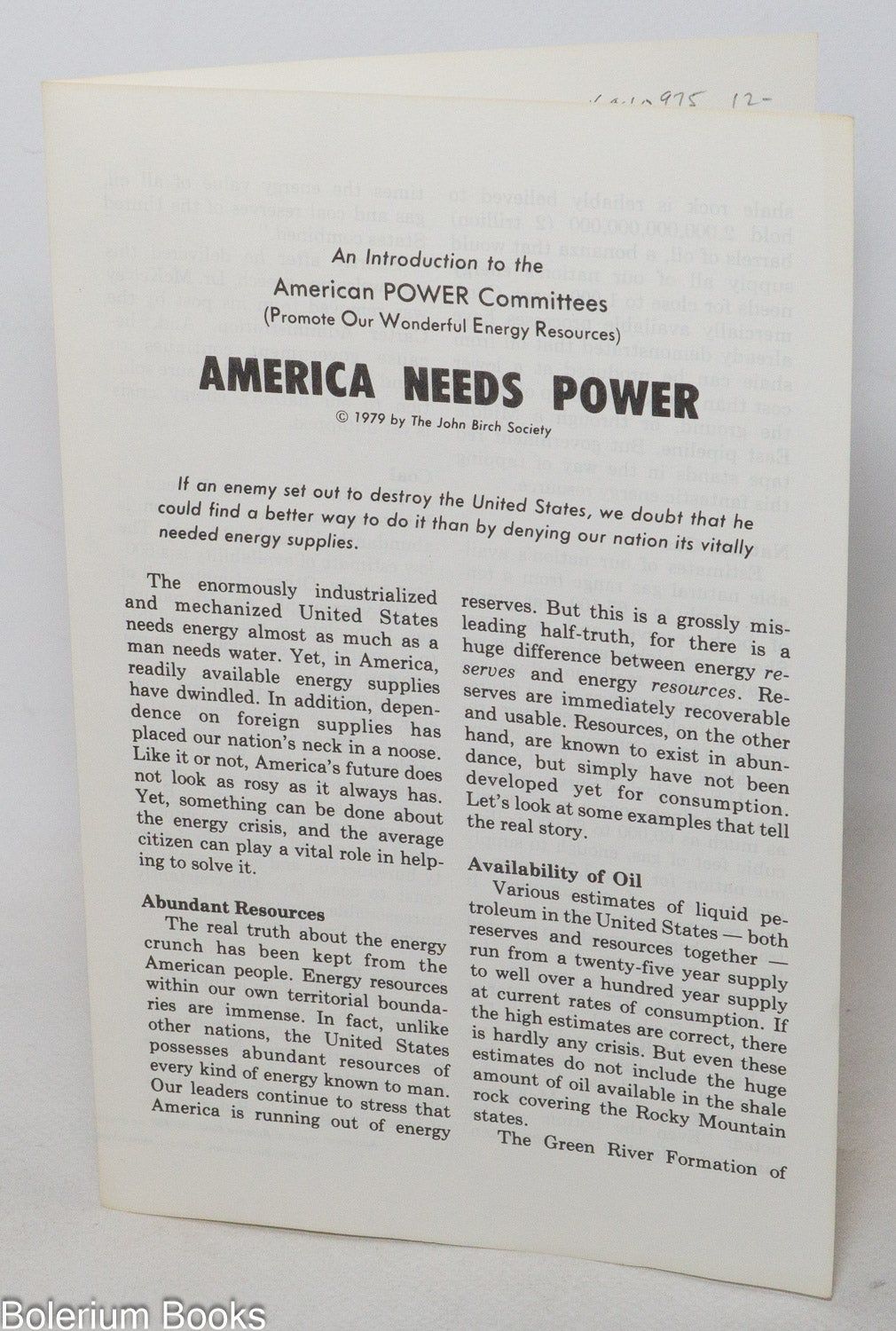 American Needs Power: An Introduction to the American POWER Committees ...