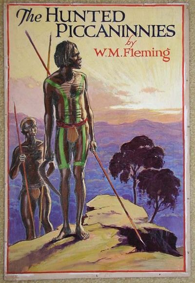 The Hunted Piccaninnies, original book cover art work by Fleming, W.M ...