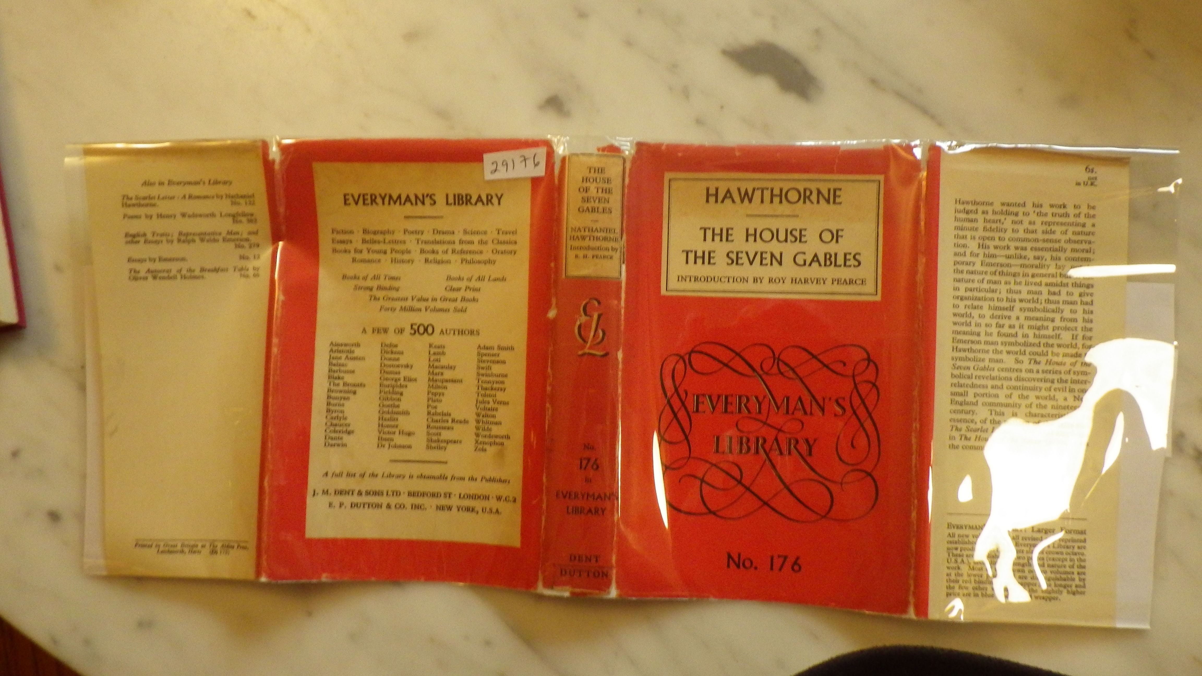 HOUSE OF SEVEN GABLES ,EVERYMAN’S LIBRARY # 176 In RED DECORATED ...