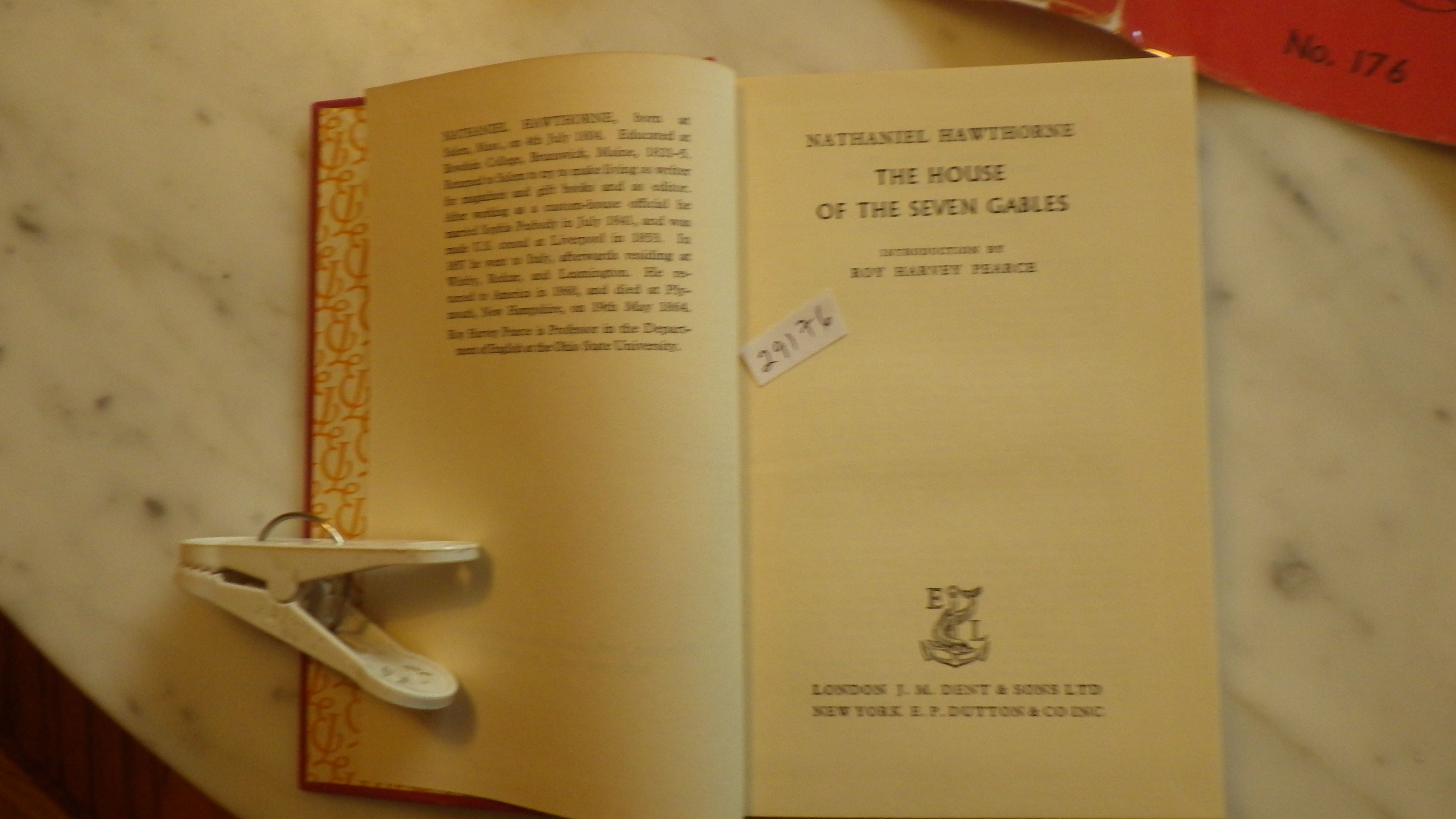 HOUSE OF SEVEN GABLES ,EVERYMAN’S LIBRARY # 176 In RED DECORATED ...